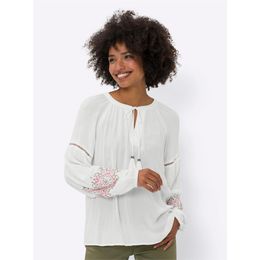 Heine Bluse Damen Größe S/M ecru / hellblau / grün / rot
