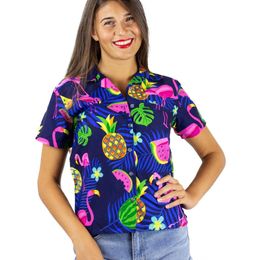 King Kameha Blouse 'Flamingo Melone' female Blue size 4XL