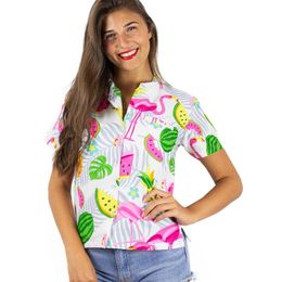 King Kameha Blouse 'Flamingo Melone' female White size 6XL