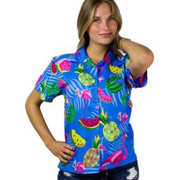 King Kameha Blouse 'Flamingo Melone' female Blue size 5XL