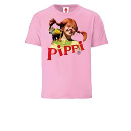 logoshirt T-Shirt 'Langstrumpf & Herr Nilsson' Jungen Gr&ouml;&szlig;e 104 rosa