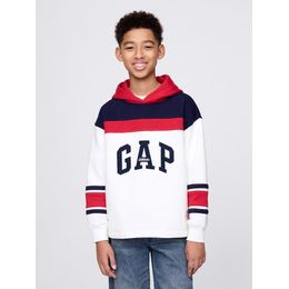 GAP Hoodie in Weiß/ Dunkelblau/ Rot - 61% | Größe 140/146 | Kinder-sweatshirts-jacken
