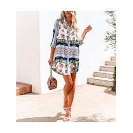 LA Angels Kleid in Creme/ Blau - 72% | Gr&ouml;&szlig;e M | Damen-kleider