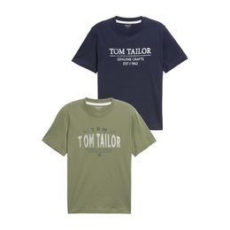 Tom Tailor Shirt male Blue, Green size XL