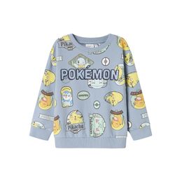 name it Sweatshirt 'Pok&eacute;mon' Jungen Gr&ouml;&szlig;e 122/128 taubenblau / gelb / hellgr&uuml;n / schwarz