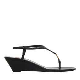 SAINT LAURENT Sandalen - Cassandra Wedges - Gr. 39 (EU) - in Schwarz - f&uuml;r Damen