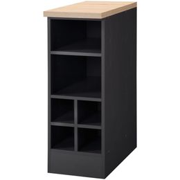 Unterschrank KOCHSTATION, B:30cm H:85cm T:60cm, grau, Holzwerkstoff, Küche, Schränke, "KS-Stockholm", hochwertige MDF-Fronten
