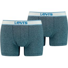 Levi's LEVI'S Herren Boxershorts "LEVIS MEN VNTG HTR BOXER BRIEF ORG CO 2P", Gr. L, blau, Obermaterial: 95% Baumwolle, 5% Elasthan, bedruckt, unifarben mit