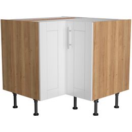 Eckunterschrank KOCHSTATION, B:90cm H:87cm T:58,4cm, braun, Küche, Schränke, "KS-Ahus", Breite 90 x 90 cm