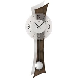 AMS Pendelwanduhr "W7425/1", B/H/L: 23cm x 8cm x 70cm, silber, Wanduhren, Quarzuhr, Holz-/Aluminiumgeh&auml;use,Esszimmer,Wohnzimmer,Made in Germany