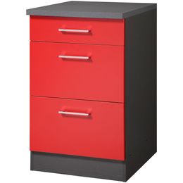 Unterschrank KOCHSTATION, B:50cm H:85cm T:60cm, grau, Holzwerkstoff, Küche, Schränke, "KS-Paris", Breite 50 cm