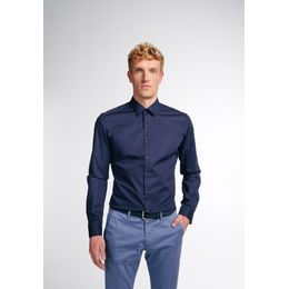 Eterna Herren Langarmhemd "SUPER SLIM", blau, Gr. 38, 97% cotton, 3% Elastodien, Hemden, NON IRON (bügelfrei)