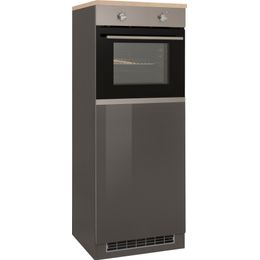 Backofen/Kühlumbauschrank KOCHSTATION, B:60cm H:165cm T:60cm, grau, Holzwerkstoff, MDF, Schränke, "KS-Virginia", 60 cm breit