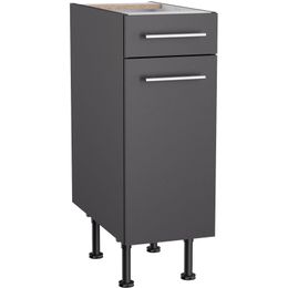 Unterschrank KOCHSTATION, B:30cm H:87cm T:58,4cm, grau, Spanplatte, K&uuml;che, Schr&auml;nke, "KS-Bern2", Breite 30 cm, 1 T&uuml;r, 1 Schubkasten, 1 Einlegeboden