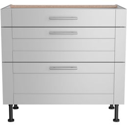 Kochfeldumbauschrank KOCHSTATION, B:90cm H:87cm T:58,4cm, grau, Schr&auml;nke, "KS-Ahus", Breite 90 cm