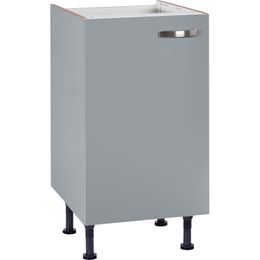 Sp&uuml;lenschrank KOCHSTATION, B:45cm H:87cm T:58,4cm, grau, K&uuml;che, Schr&auml;nke, "KS-Cara", Breite 45 cm