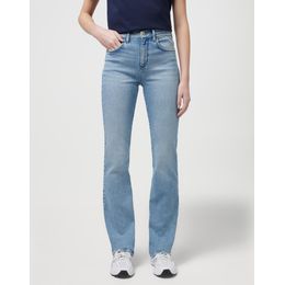 Bootcut-Jeans Wrangler "WRA-W28B", Damen, Gr. 27, L&auml;nge 32, southeast, Denim/Jeans, Obermaterial: 99% Baumwolle, 1% Elasthan, bootcut fit lang, Jeans
