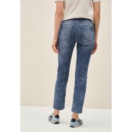 Cecil Damen Gerade Jeans, blau, Gr. 36, unifarben, Jeans, 100% Baumwolle, Jeans, High Waist