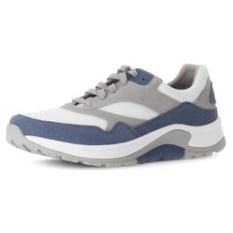 Herren Keilsneaker, Gabor Rollingsoft, Gr. 11blau weiß kombiniert, Mesh, Veloursleder, Schuhe, Freizeitschuh, Halbschuh, Schnürschuh mit