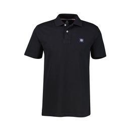 Lerros Herren Poloshirt, schwarz, Gr. M, unifarben, Piqué, Obermaterial: 100% Baumwolle, Shirts, mit Logo Stickerei