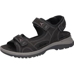 Waldläufer WALDLÄUFER Damen Trekkingsandale "H-Sora", Gr. 4,5, schwarz, Nubukleder, Textil, Schuhe, Outdoorschuh, Sommerschuh, Keilabsatz, in bequemer
