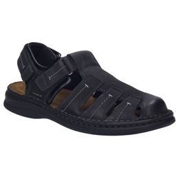 Josef Seibel Herren Sandale "Max 92", Gr. 41, schwarz, Leder, Schuhe, B&auml;ckersandale, Komfortschuh, Klettschuh in weiter Form
