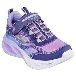 Skechers Mädchen Sneaker "COSMIC GLOW LIGHTS", Gr. 30, bunt, Lederimitat, Textil, kontrastfarbene Details, Schuhe, Klettschuh mit Glitzer,