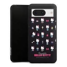 DeinDesign Google Pixel 8 Handy Premium Silikon H&uuml;lle Handyh&uuml;lle schwarz Case Hello Kitty Kindheit Merchandise Silikon Premium Case