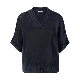 Peter Hahn - V-Pullover, blau, Gr. 44 / L - Baumwolle