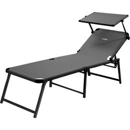 Brunner Marbella High Sonnenliege mit Sonnenschutzdach 198 cm grau - Liegen