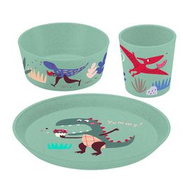 Koziol Kids Kindergeschirr-Set 3-tlg. organic green rex - Kunststoff und Melamin Geschirr-Sets