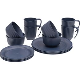 Outwell Delish Geschirr-Set f&uuml;r 4 Personen navy night - Kunststoff und Melamin Geschirr-Sets