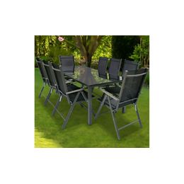 M&ouml;bel Kraft Gartenm&ouml;bel 9er-Set schwarz Ma&szlig;e (cm): B: 190 H: 73 &raquo; M&ouml;bel Kraft