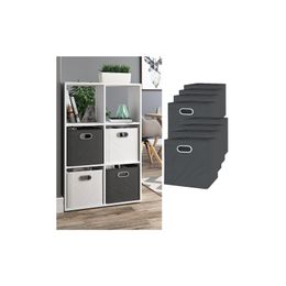 VICCO 8er Set Faltbox 30x30 cm anthrazit Faltkiste Aufbewahrungsbox Regalbox