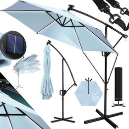 Kesser® Alu Ampelschirm LED Solar + Abdeckung mit Kurbelvorrichtung UV-Schutz Aluminium mit An-/Ausschalter Wasserabweisend - Sonnenschirm Schirm Gartenschirm