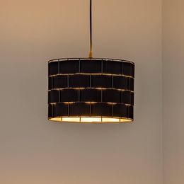 Helam Hängeleuchte Atlanta, schwarz, Ø 30 cm, Textil, E27