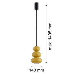 ARGON Hängeleuchte Oman, honiggelb glänzend, Glas, Ø 14 cm