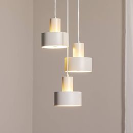 Sigma Hängeleuchte Rif 3, taupe, rund, 3-flammig, Ø 33 cm, Stahl