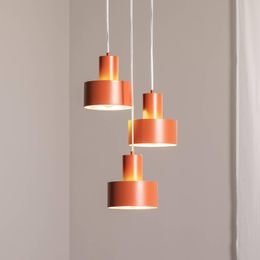 Sigma Hängeleuchte Rif 3, ziegelrot, rund, 3-flammig, Ø 33 cm