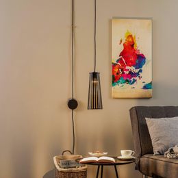 Wandleuchte Dover mit Stecker, schwarz, einflammig