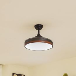 LINDBY LED-Deckenventilator Oras, schwarz, DC, leise, 107 cm