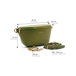 ATELIERS SAINT GERMAIN Leder-Brusttasche in Khaki - (B)26 x (H)15 x (T)9,5 cm - 80% | Damen-koffer-reisegepaeck