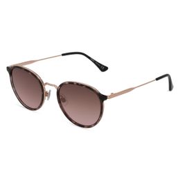 Mexx Eyes 6440 | Damen-Sonnenbrille | Fassung: Vollrand, Rund, Kunststoff, Rose Havanna | Glasfarbe: Braun Verlaufend