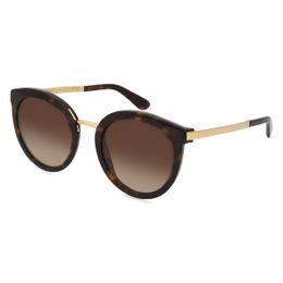 Dolce & Gabbana Dolce&Gabbana DG4268 | Damen-Sonnenbrille | Fassung: Vollrand, Rund, Acetat, Havanna | Glasfarbe: Braun Verlaufend