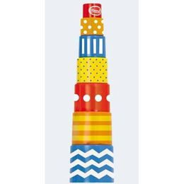 Gowi 453-41 Pyramide Retro, 7-teilig, Stapel- und Steckspielzeug