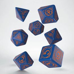 Q Workshop SWIZ90 - Wizard Dunkelblau und Orange Würfelset
