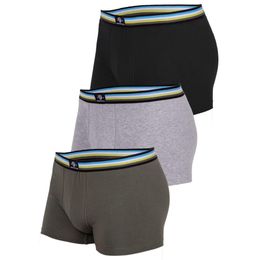 Haasis Bodywear 3er-Set: Pants in schwarz/graumeliert/olivenbaum | Gr.: XXL