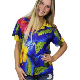 King Kameha Blouse 'Big Flower' female Blue size 4XL