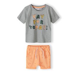 MINOTI Set Jungen Größe 74/80 grau / grün / apricot