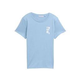 Tom Tailor Denim T-Shirt Damen Gr&ouml;&szlig;e XXL hellblau / wei&szlig;